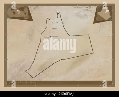 Ouargla, province of Algeria. Low resolution satellite map Stock Photo ...