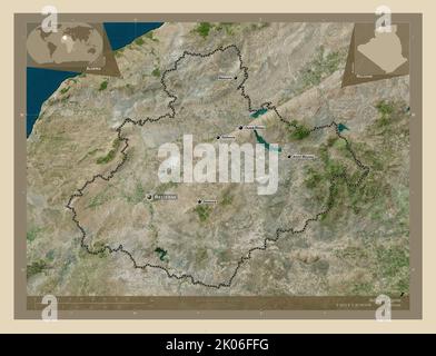 Relizane, province of Algeria. High resolution satellite map Stock ...
