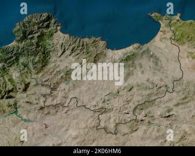Skikda, province of Algeria. Low resolution satellite map. Locations ...