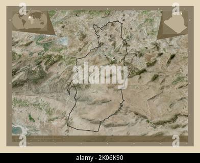 Tebessa, province of Algeria. High resolution satellite map. Corner ...