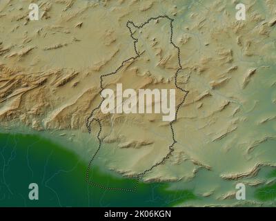 Tebessa, province of Algeria. Elevation map colored in wiki style with ...
