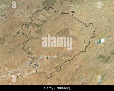 Tiaret, province of Algeria. High resolution satellite map. Corner ...