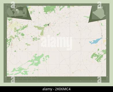 Tiaret, province of Algeria. Open Street Map. Locations of major cities ...