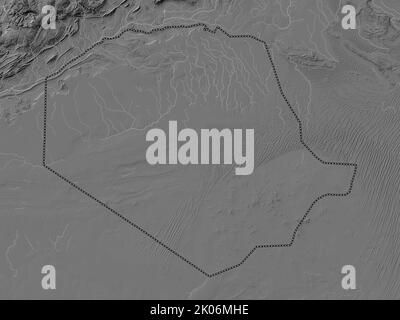 Tindouf, province of Algeria. Elevation map colored in sepia tones with ...