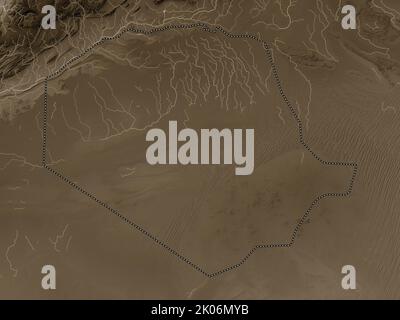 Tindouf, province of Algeria. Colored elevation map with lakes and ...