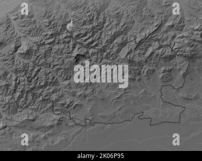 Tissemsilt, province of Algeria. Grayscale elevation map with lakes and ...