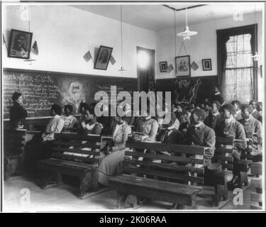 TUSKEGEE NORMAL SCHOOL,Alabama. A history lesson in progress about 1900 ...