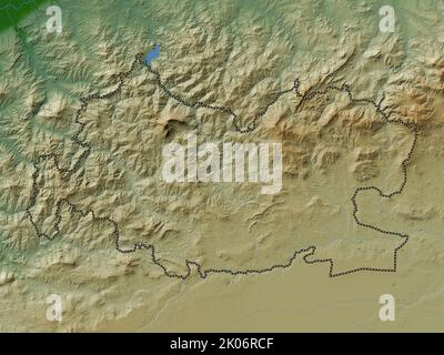 Tissemsilt, province of Algeria. Colored elevation map with lakes and ...