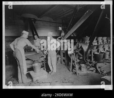 Steam powered, belt driven machinery at Combe Mill nr Woodstock, Oxford ...