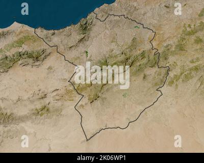 Tlemcen, province of Algeria. Low resolution satellite map. Locations ...