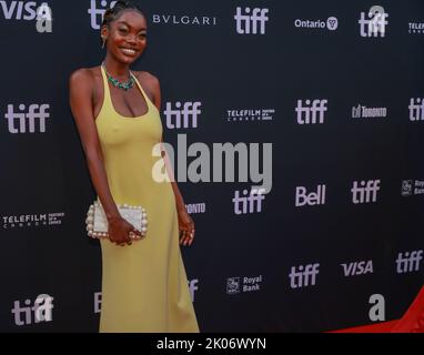 Wanda Banda attends the premiere of "The Woman King" at Roy Thomson ...