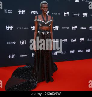 Sheila Atim attends the premiere of "The Woman King" at Roy Thomson ...