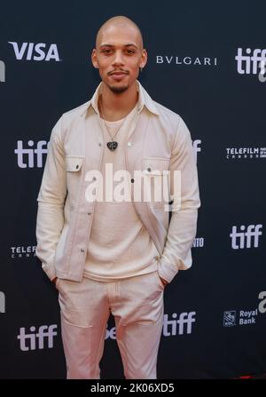 Jordan Bolger attends the premiere of "The Woman King" at Roy Thomson ...