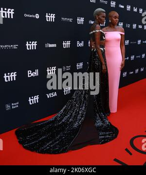 Sheila Atim attends the premiere of "The Woman King" at Roy Thomson ...