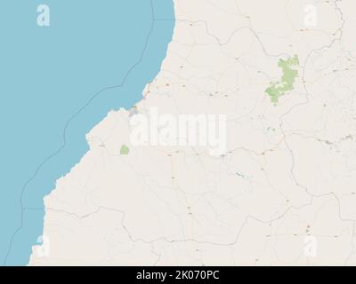 Benguela, province of Angola. Open Street Map. Locations of major ...