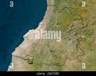 Benguela, province of Angola. Low resolution satellite map. Locations ...