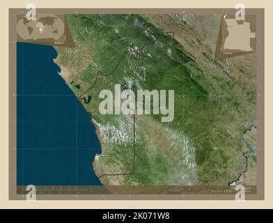 Cabinda, province of Angola. High resolution satellite map. Locations ...