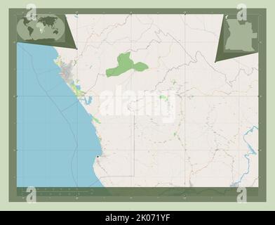 Cabinda, province of Angola. Open Street Map. Locations and names of ...