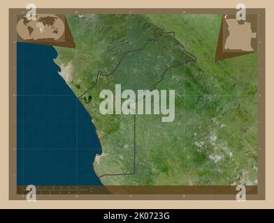 Cabinda, province of Angola. Low resolution satellite map. Locations ...