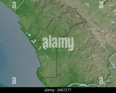 Cabinda, province of Angola. Elevation map colored in wiki style with ...