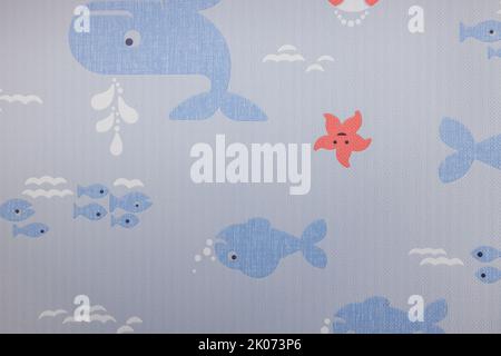 Fragment of colorful kid's room tapestry background Stock Photo - Alamy