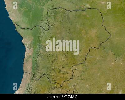 Cuanza Sul, province of Angola. Low resolution satellite map. Locations and names of major ...