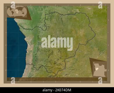 Cuanza Sul, province of Angola. Low resolution satellite map. Locations and names of major ...