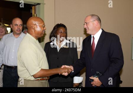 Secretary Alphonso Jackson meeting with Hurricane Katrina evacuees in ...
