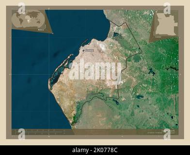 Luanda, province of Angola. High resolution satellite map. Corner ...
