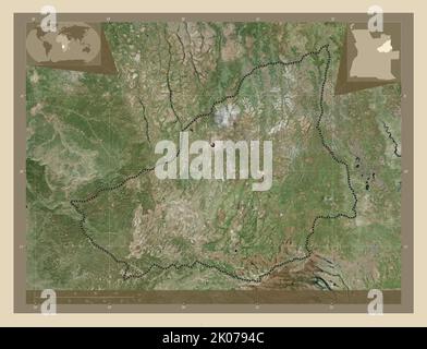 Lunda Sul, province of Angola. High resolution satellite map. Corner ...