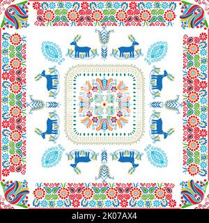Seamless pattern design inspired by traditional Hungarian embroidery ...