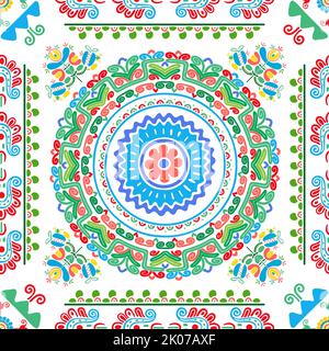Seamless pattern design inspired by traditional Hungarian embroidery ...