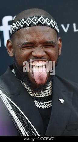 Sivuyile Ngesi attends the premiere of "The Woman King" at Roy Thomson Hall during the 2022 ...