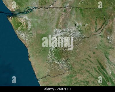 Zaire, province of Angola. High resolution satellite map. Locations and ...