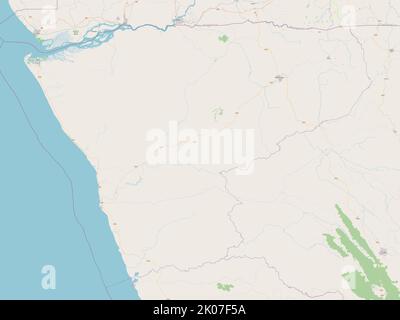 Zaire, province of Angola. Open Street Map. Locations and names of ...