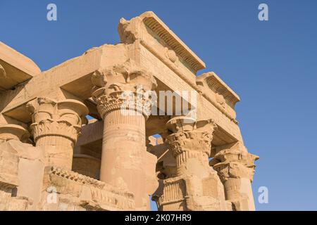 South side, columns, main entrance, main temple, Kom Ombo temple ...