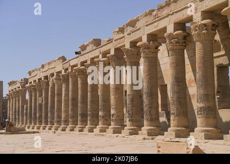 Western portico at Dromos Square, Philae temple complex, Aswan, Egypt ...