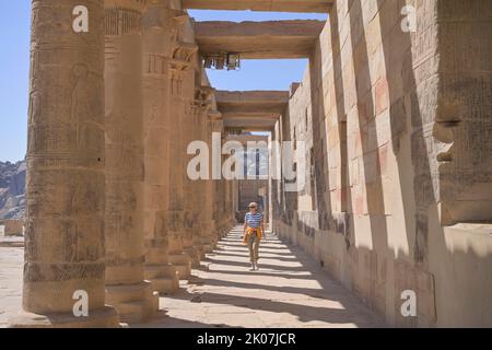 Western portico at Dromos Square, Philae temple complex, Aswan, Egypt ...
