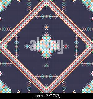 Traditional Berber embroidery seamless pattern, vector illustration ...