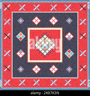 Traditional Berber embroidery seamless pattern, vector illustration ...