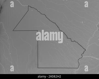 Chaco, province of Argentina. Grayscale elevation map with lakes and ...