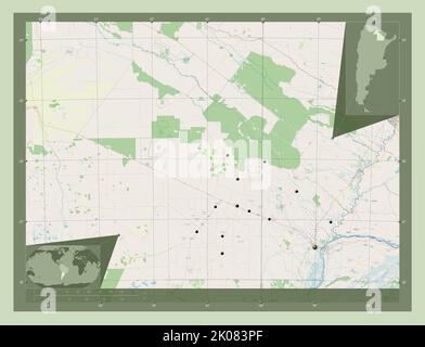 Chaco, province of Argentina. Open Street Map. Locations and names of ...