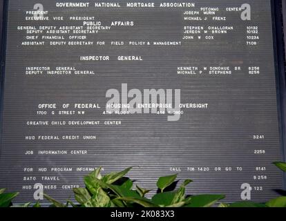 HUD Leadership Name Panels, South Lobby - Panels showing names, titles ...