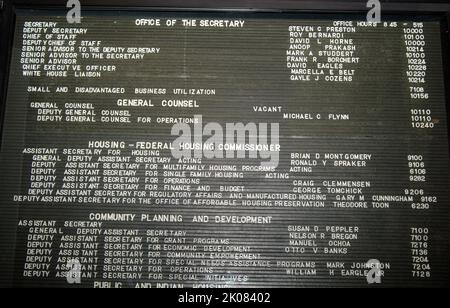 HUD Leadership Name Panels, South Lobby - Panels showing names, titles ...