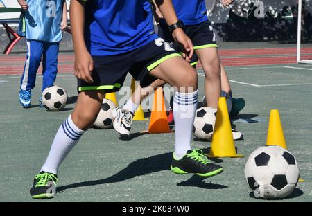 HANDAN, CHINA - SEPTEMBER 7, 2022 - Primary school students practice ...