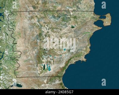 Chubut, province of Argentina. High resolution satellite map. Corner ...