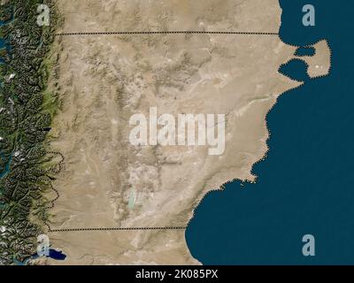 Chubut, province of Argentina. Low resolution satellite map. Locations ...