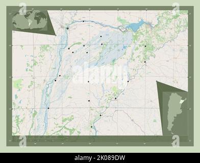 Corrientes, province of Argentina. Open Street Map. Corner auxiliary ...