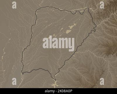 Corrientes, province of Argentina. Colored elevation map with lakes and ...