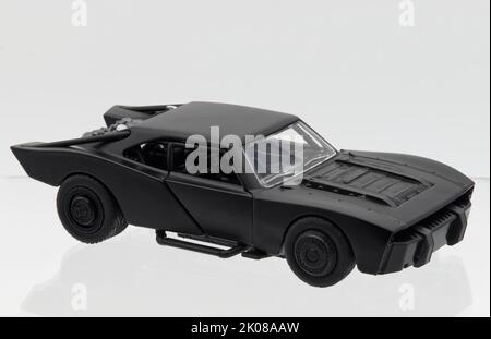 The Batmobile model replica from The Batman movie, isolated on white ...